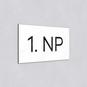 ACCEPT Označení podlaží "1. NP" - stříbrná tabulka - černý popis