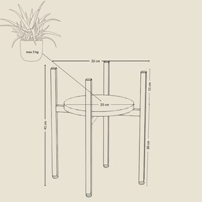 Stojan na květiny LUM, Ø 32 x 41 cm