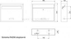 RADIM oboustranná poštovní schránka RAL 7016 / Antracit