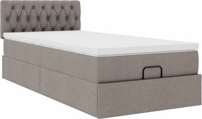 Osmanský rám postele s matrací taupe 80x200cm textil 3312350