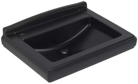 Villeroy & Boch Hommage - Umyvadlo 75x58 cm, s přepadem, 3 otvory pro baterii, CeramicPlus, Pure Black 7101A1R7