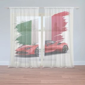 Sablio Záclony Ferrari Italská vlajka: 2ks 150x250cm