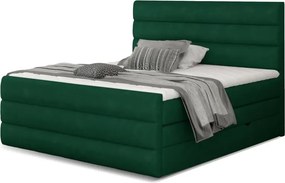 Kontinentální boxspring postel Carmen, zelená 160x200cm (Kronos 19/ Cand 05)
