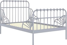 Prodloužitelný rám postele šedý kov 80 x 130/200 cm 324742