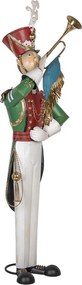 Veliká kovová socha Louskáček Nutcracker s trubkou - 65*71*218 cm
