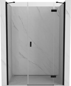Mexen Mist-H, 1-křídlé sprchové dveře pravé 150 cm, čiré sklo, černý profil, 8A5-150-001-70-00-P