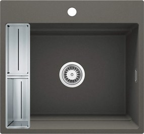 Deante Magnetic, 1-komorový granitový dřez 560x520x220mm, antracitová metalíza, DEA-ZRM_T10A