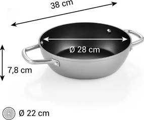 TESCOMA Pánev hluboká GrandCHEF+ ø 28 cm, 2 úchyty