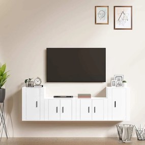 vidaXL 4dílný set TV skříněk kompozitní dřevo [3188545] Barva: Bílá