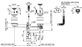 Deante Eridan, granitový dřez na desku 880x500x200 mm, 3,5" + prostorově úsporný sifon, 2-komorový, bílá, ZQE_A20B