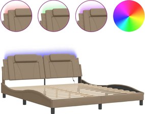 Rám postele Viana s LED bez matrace cappuccino 180x200 cm 3214040
