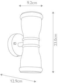Elstead GZH-MALV - LED Venkovní nástěnné svítidlo MALVERN 2xGU10/7W/230V IP44