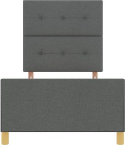 Rám postele s čelo Tmavě šedá 90 x 190 cm textil 3344691