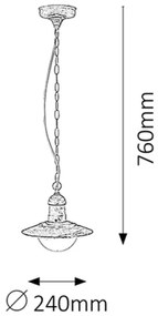 Brilagi - Venkovní závěsné svítidlo MOLDE 1xE27/60W IP44 bílá/patina