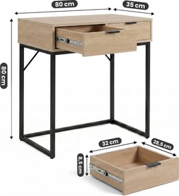 Konzolový stolek Elano 80 cm černý/Dub Sonoma