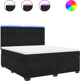 Box spring postel s matrací černá 180x200 cm samet 3293280