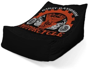 Sablio Sedací vak Lounge Harley-Davidson motor Černé pozadí - 80 x 95 x 50 cm
