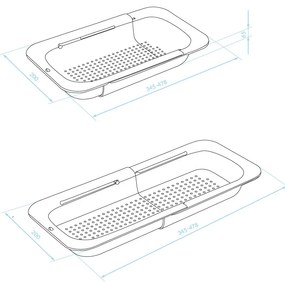 Kuchinox Kuchinox, výsuvný odkapávač na dřez 34,5-47,8 x 20 x 6,5 cm, šedá, LAV-EKO_800A