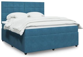 Box spring postel s matrací tmavě modrá 180x200 cm samet 3292410