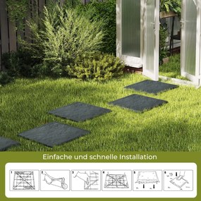 Costway Sada 16 nášlapných kamenů pro zahradní dlažební desky z – 39,5 × 39,5 cm