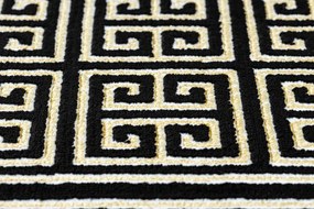 Dywany Łuszczów, Běhoun Gloss 6776 86 greek black/gold, 60x300, žlutá, kancelář