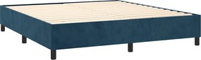 Box spring postel s matrací tmavě modrá 160x200 cm samet 3132571