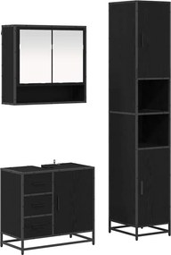 Sada koupelnového nábytku 3 ks Černý dub 90 x 33 x 60 cm 3402541