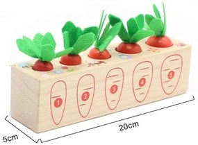 Montessori vzdělávací hračka - záhonek se zeleninou Varianta: 5x20 cm, 5 ks mrkev