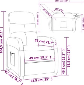vidaXL Marketos Polohovací křeslo taupe textil