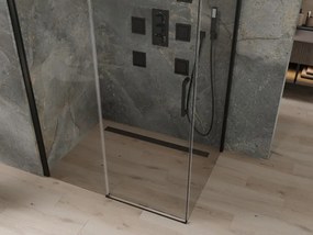 Mexen Omega sprchový kout 110x70cm, 8mm sklo, černý profil-čiré sklo, 825-110-070-70-00