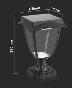LED Solution Černá LED zahradní solární lampa 250mm 2W IP65 2893