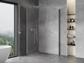 Mexen Mist-B Duo, 2-křídlý ​​výklopný sprchový kout 85 x 80 cm, čiré sklo, chromový profil, 8A2-085-080-01-00