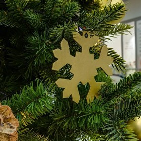 Vánoční ozdoba vločka zlatá kovová 10 cm, venkovní