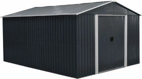 Riwall PRO RMSA 12x10 Anthracite - zahradní domek kovový 3 x 3,7 m se sedlovou střechou antracit