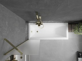 Mexen Next, vanová zástěna 1-křídlová 50 x 150 cm, fixní křídlo, 6 mm námraza sklo, zlatý profil, 895-050-000-00-30-50