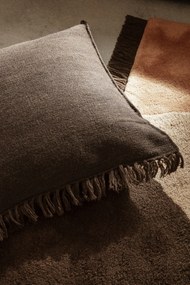 Podlahový polštář Kelim s třásněmi 80 x 80 cm tmavě hnědý