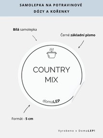 Samolepka na kořenky COUNTRY MIX bílá 5 cm základní písmo