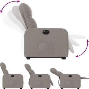 Elektrické zvedací polohovací křeslo taupe textil 3206820