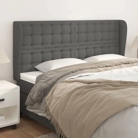 Čelo postele typu ušák tmavě šedá 183x23x118/128 cm umělá kůže 3118062
