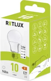 RETLUX RLL 450 A60 E27 3DIMM / 10W / 940 lm / 4000K - studená bílá / s