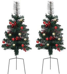 340524 vidaXL Umělé vánoční stromky na cestu 2 ks 76 cm PVC