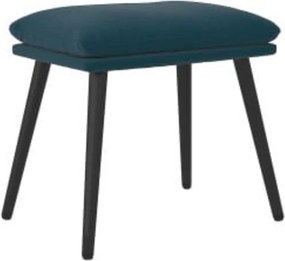 Relaxační křeslo s podnožkou modré samet 3097629