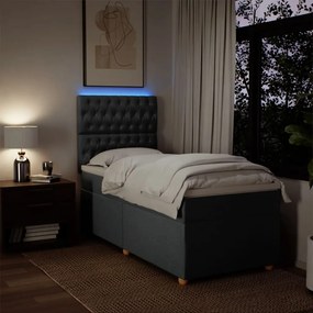 Box spring postel s matrací tmavě šedá 90x190 cm textil 3293443