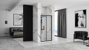 Zalamovací sprchové dveře REA RAPID FOLD 80 cm pro instalaci do niky, černé/transparent - bez vaničky