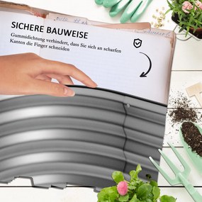 Outsunny Kovový Vysoký Záhon, Pěstební Box, Zahradní Záhon, DIY Pěstebník s Otevřeným Dnem, Bylinkový Záhon pro Zahradu, Balkon, Stříbrná 195 x 62 x …