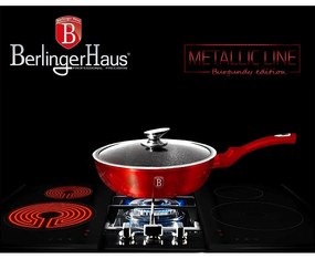 BERLINGERHAUS Pánev hluboká s mramorovým povrchem a poklicí 24 cm Burgundy Metallic Line BH-1259