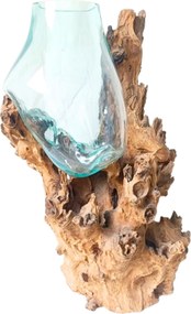 XXXLutz VÁZA, dřevo, sklo, 70 cm Ambia Home - Skleněné vázy - 0035570011