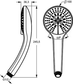 Ideal Standard Idealrain - Sprchová hlavice M3 10 cm | 3 proudy | chro