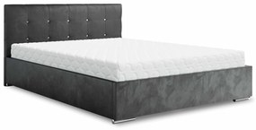 Manželská postel 160 cm Lonnie (tmavě šedá) (s roštem a úložným prostorem). 1047085