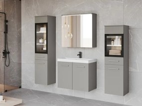 Koupelnový nábytek Apogon II, Barva: šedé palladium, Sifon k umyvadlu: ano, Osvětlení: osvětlení LED - bílé, Baterie: ne